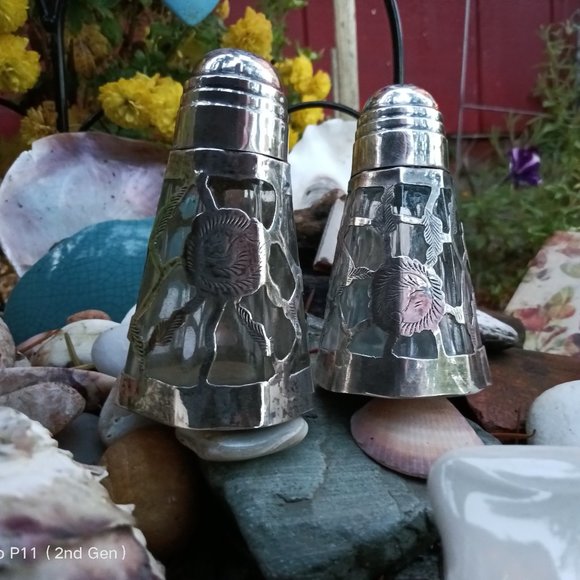 Antique | Kitchen | Beautiful 92s Art Nouveau Mexico Sterling Shakers ...